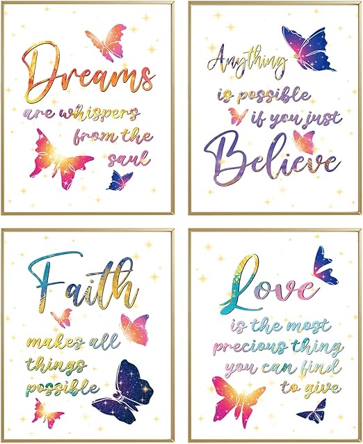 Amazon.com: Positive Affirmations Butterfly Wall Decor Poster ...