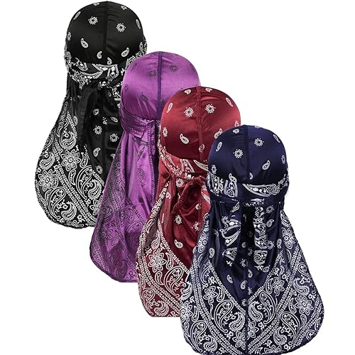 Snapklik.com : Silk Durag For Men Waves Silky Extra Long Tail Wide ...