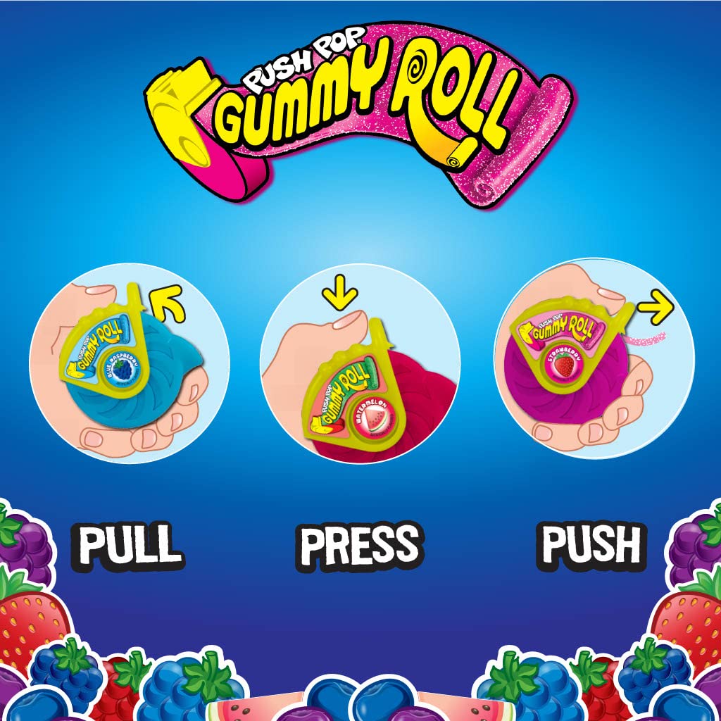 Buy Push Pop Gummy Roll Easter Bulk Candy - 8 Count Individual Gummy ...