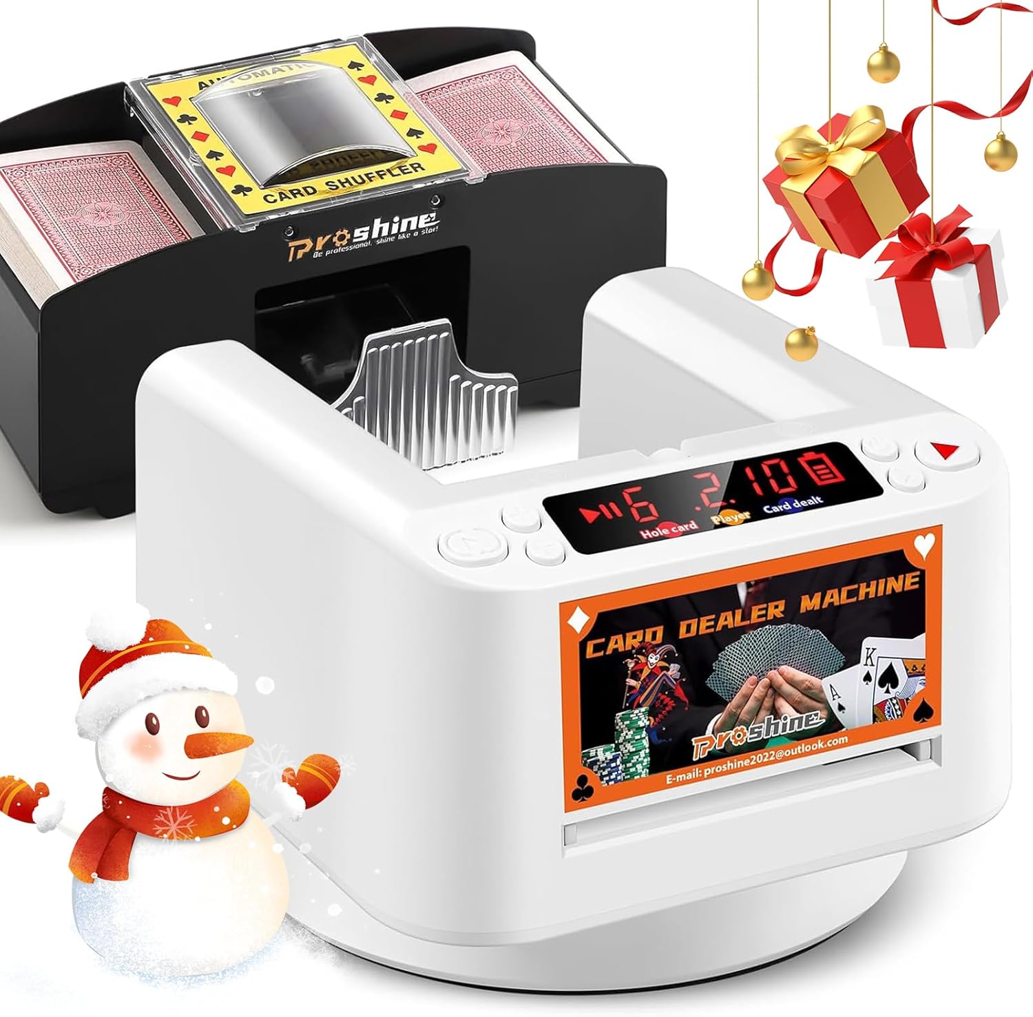 Amazon.com: Proshine Card Dealer Machine + Card Shuffler with 2 Decks ...
