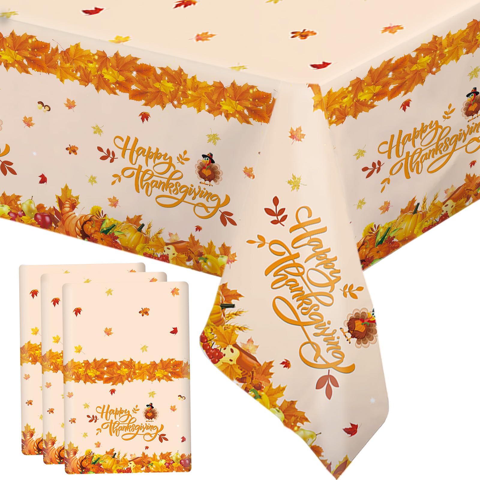 Amazon.com: MEHOFOND Fall Thanksgiving Disposable Rectangle Tablecloth ...