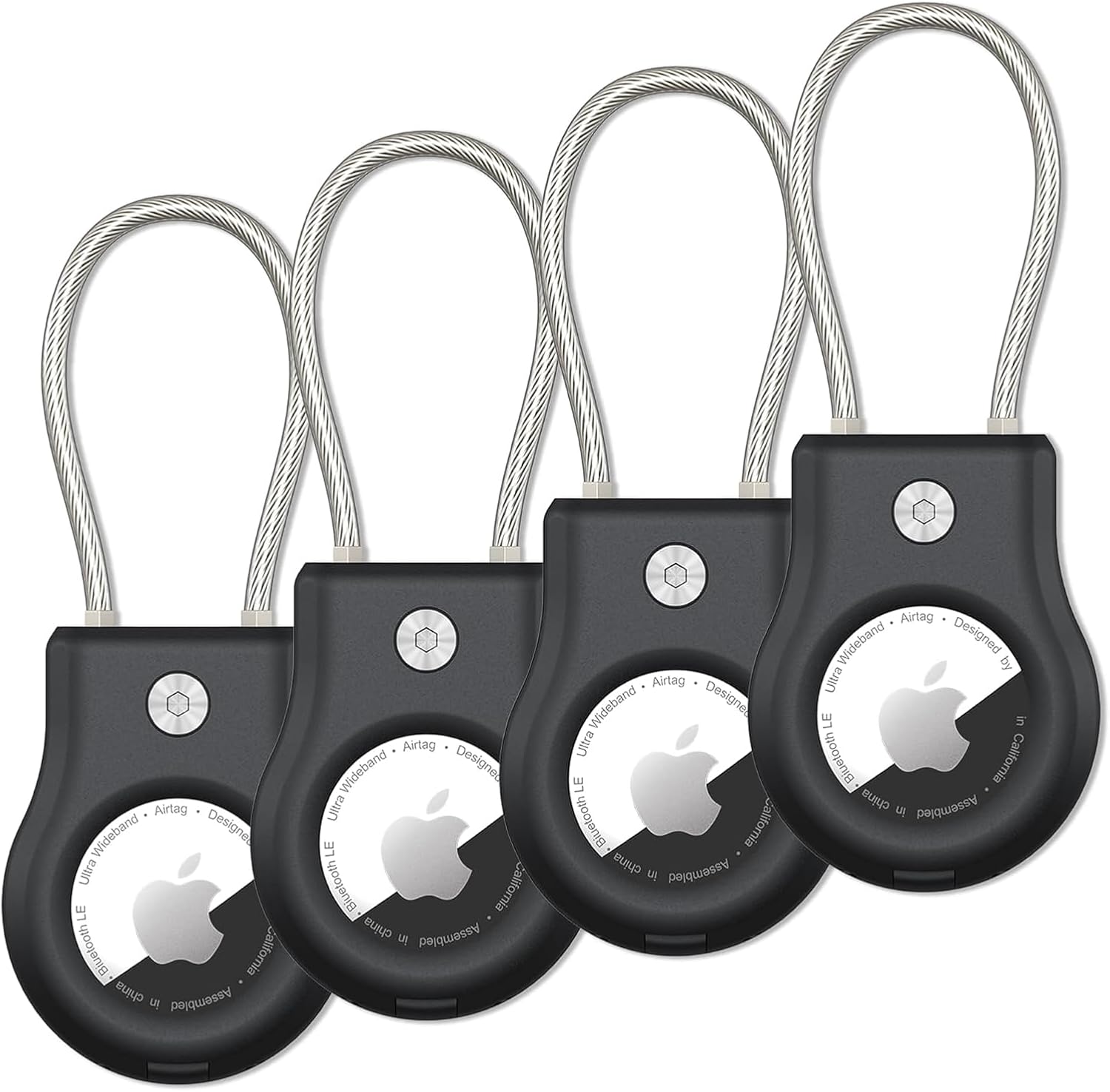 SENNIPS Airtag Keychain for Apple AirTag Holder,4 Pack Air Tag Lock ...
