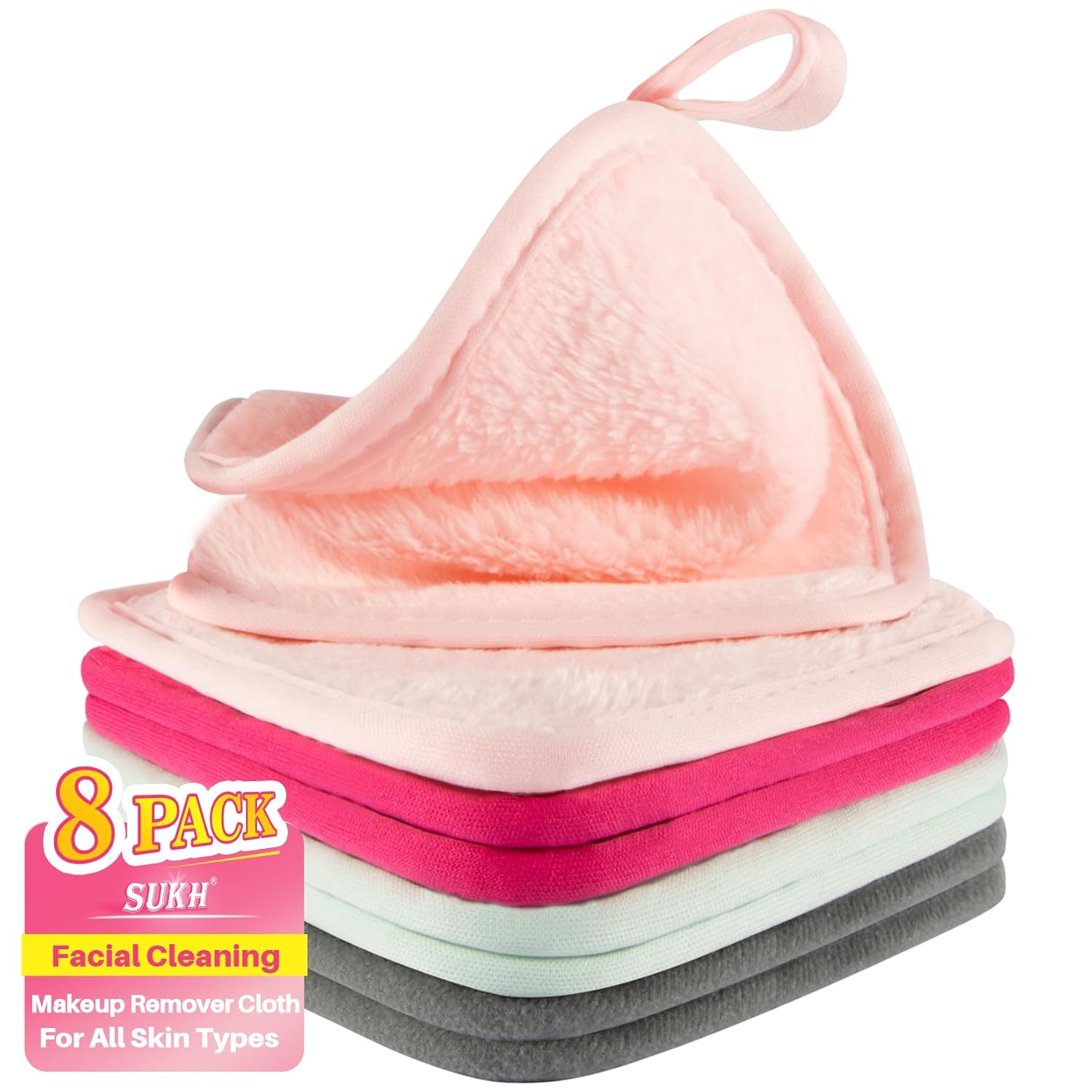Amazon.com: Sukh Makeup Remover Cloth - 8PCS Makeup Cloth Microfiber ...