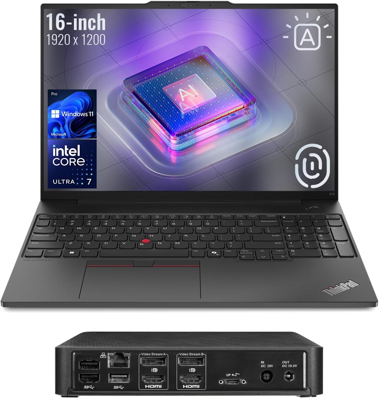 Amazon.com: Lenovo ThinkPad E16 AI-Optimized Business Laptop, 16" FHD+ ...