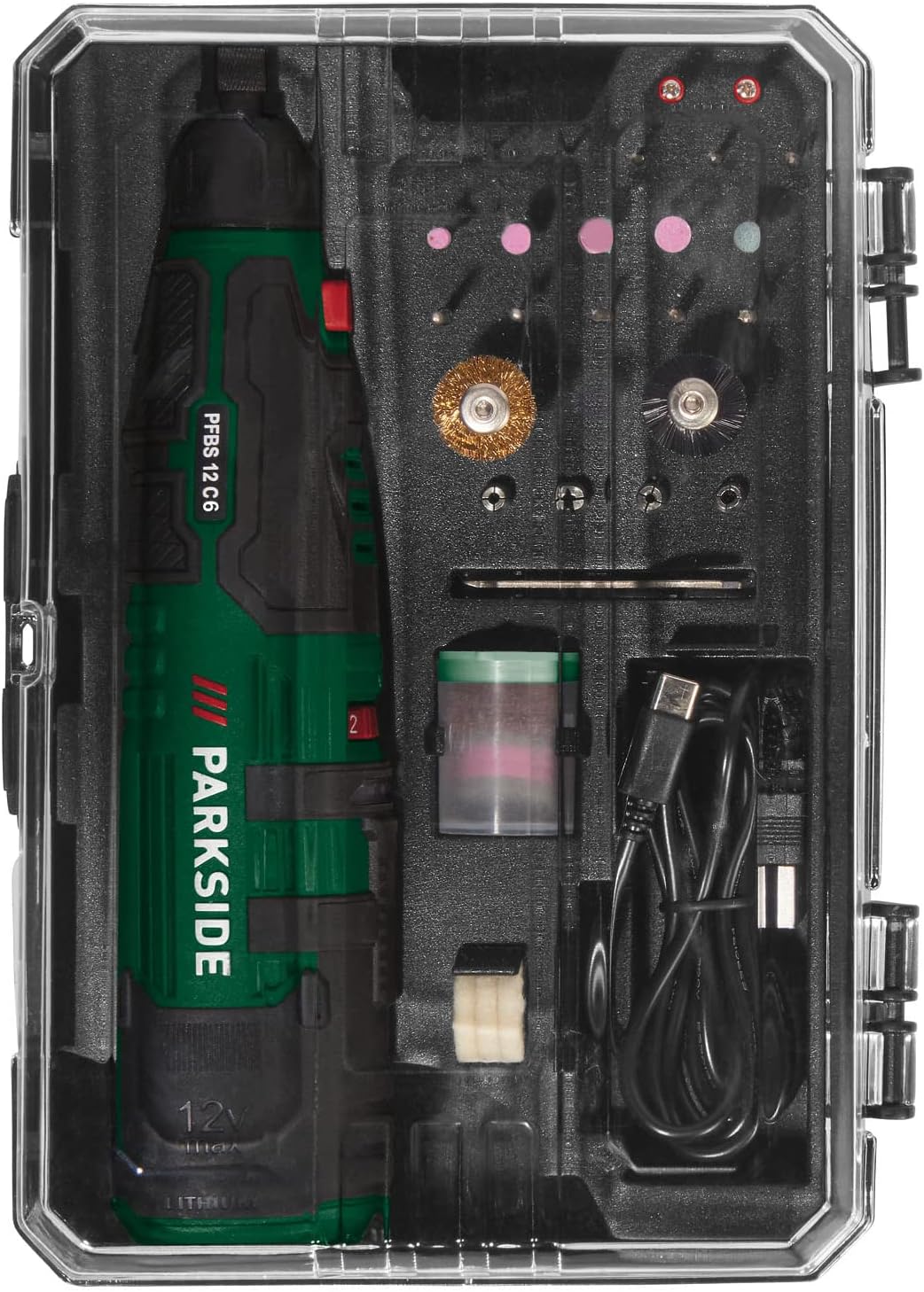 Parkside 12V Cordless Rotary Tool Multi Grinder PFBS 12 B6 for Drilling ...