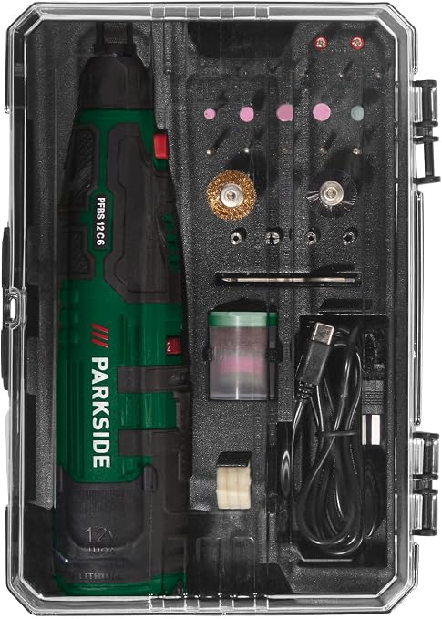 Parkside 12V Cordless Rotary Tool Multi Grinder PFBS 12 B6 for Drilling ...