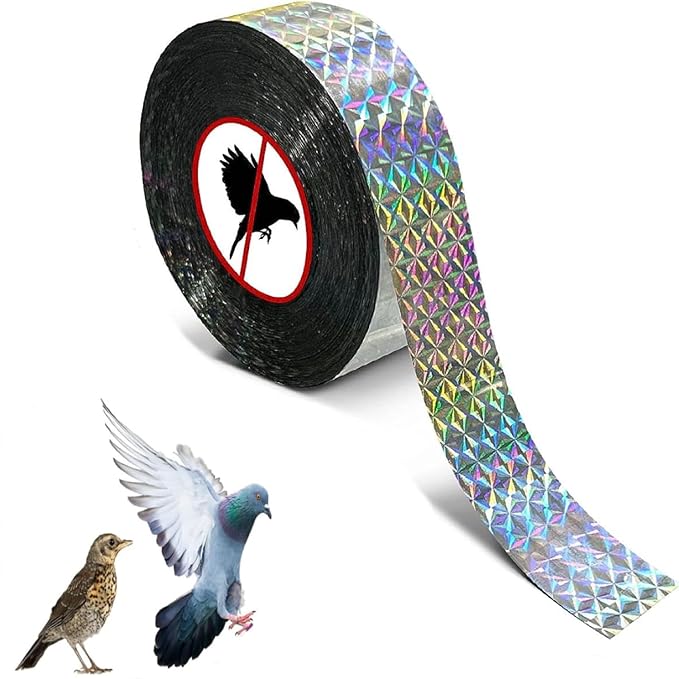 KRIVETY Bird Repellent Scare Tape Bird Deterrent Tape Double-Sided ...