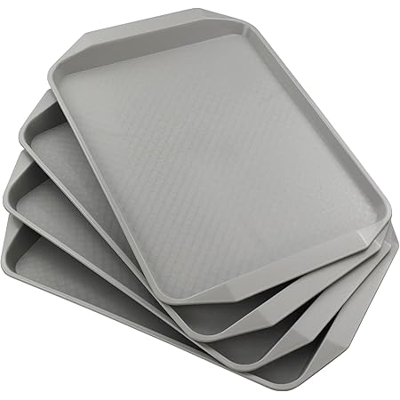 Amazon.com: Anbers Grey Plastic Serving Tray/Cafeteria Fast Food Tray ...