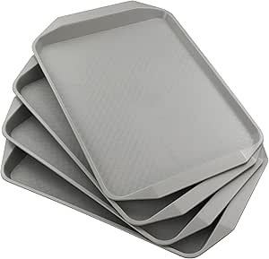 Amazon.com | Anbers Set of 4 Plastic Serving Tray/Cafeteria Fast Food ...