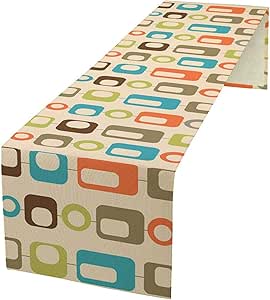 Amazon.com: Mid Century Modern Table Runner Retro Abstract Geometric ...