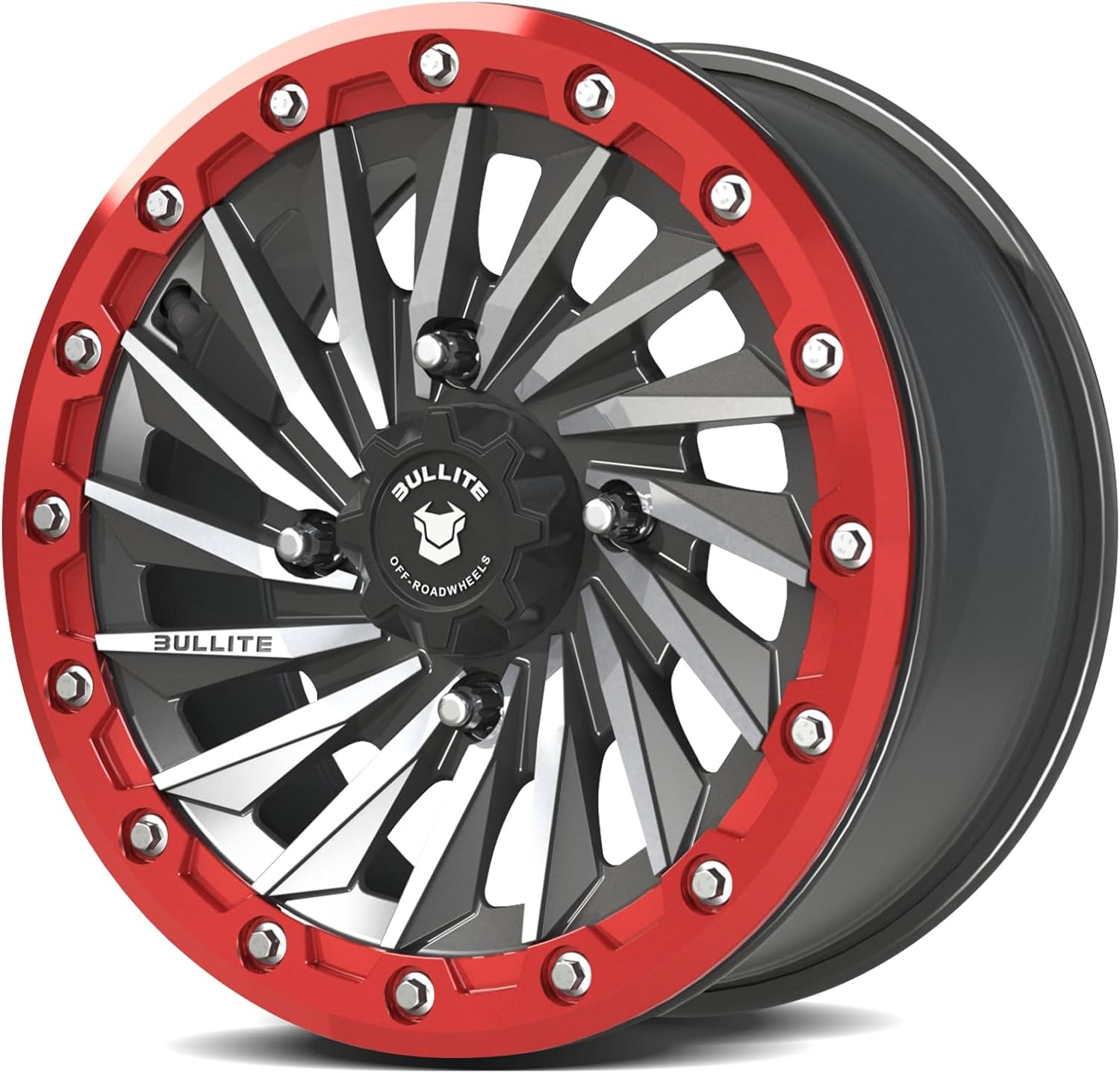 Amazon.com: Bullite Wheels BT-08 Blade UTV ATV Wheel Gunmetal Gray Rims ...