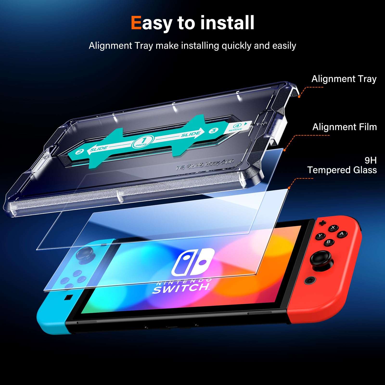 Snapklik.com : UniqueMe For Nintendo Switch OLED Screen Protector, 1 S ...