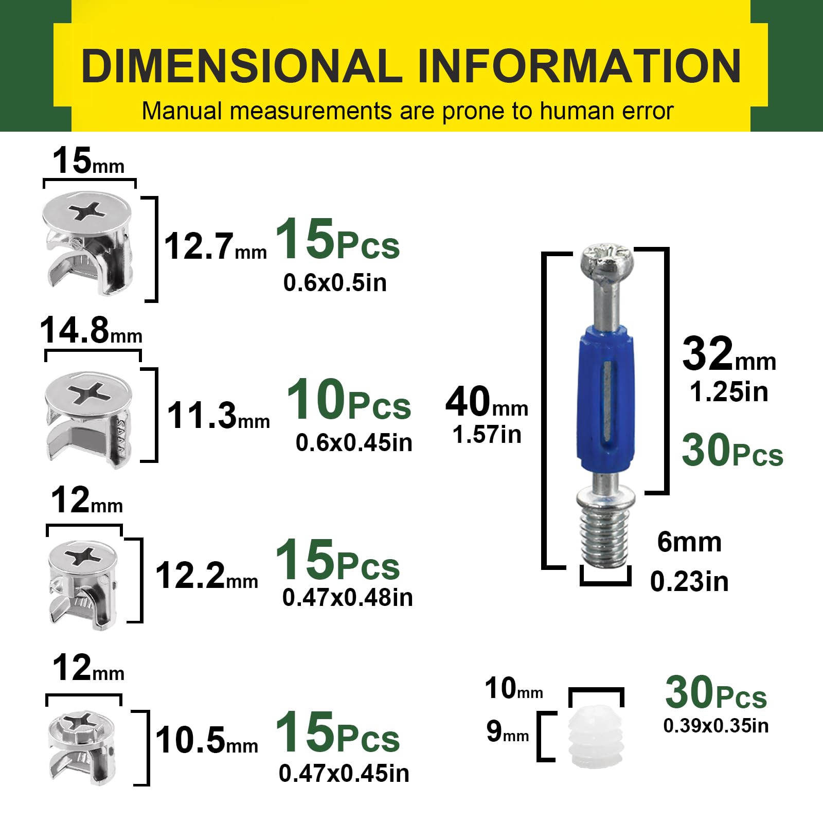 Snapklik.com : 115PCS Cam Locks For Furniture,3-in-1 Eccentric Hardware ...