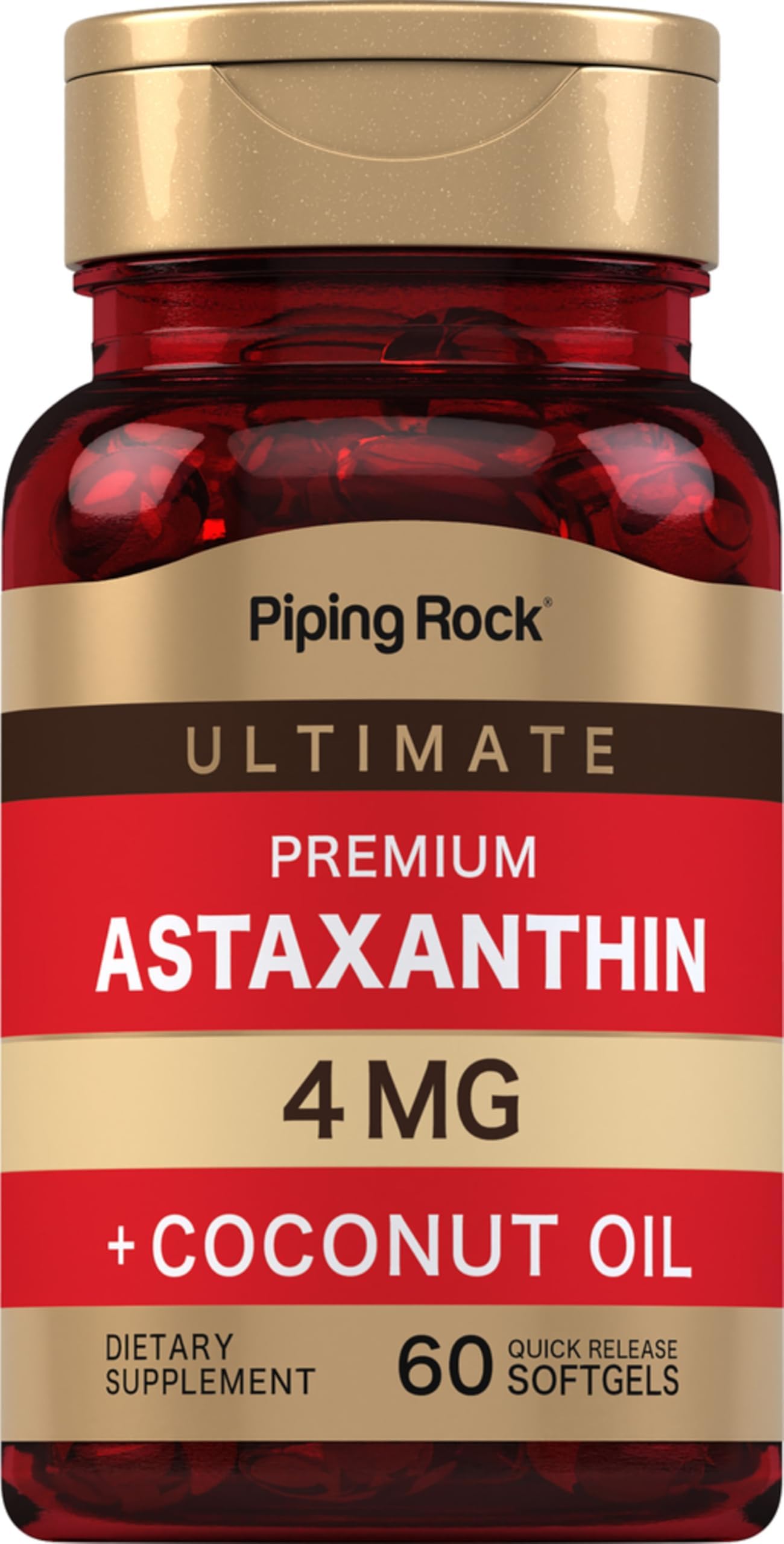 Amazon.com: Piping Rock Astaxanthin 4mg | 60 Softgels | with Coconut ...