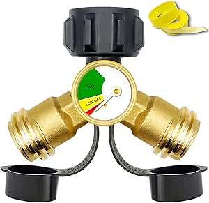 Propane Tank Splitter Adapter, Connected to 2 Gas Appliances, Propane ...