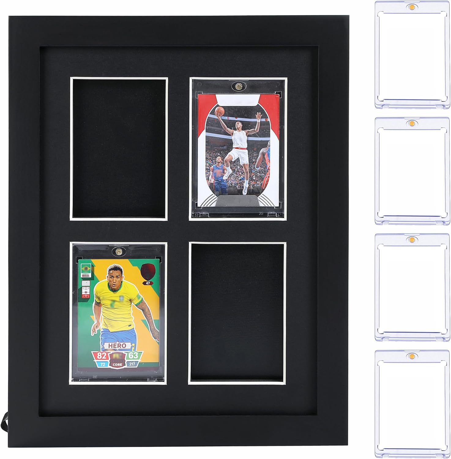 Amazon.com: ZzHobbiEs 4 Grids Trading Cards Display Frame, Solid Wood ...