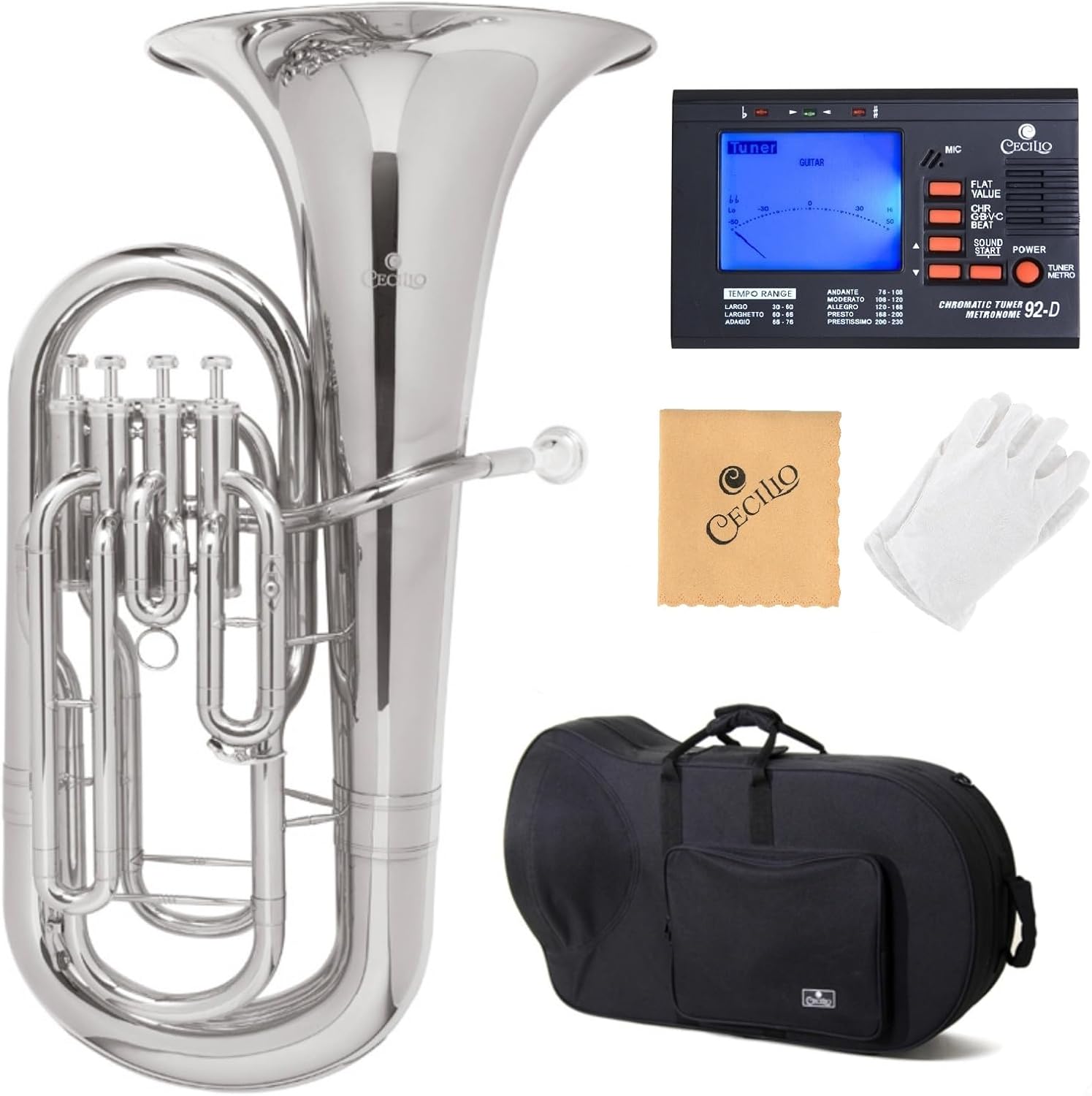 Amazon.com: Cecilio 2Series EP-280N Bb Euphonium with Stainless Steel ...
