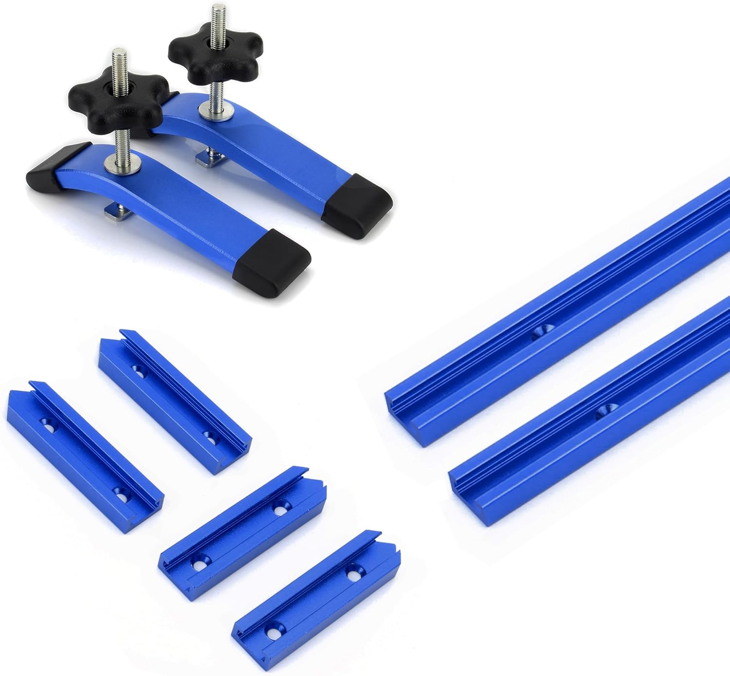 2pack 36" T-Track with 2 Hold-Down Clamps & Intersetion for Woodworking ...