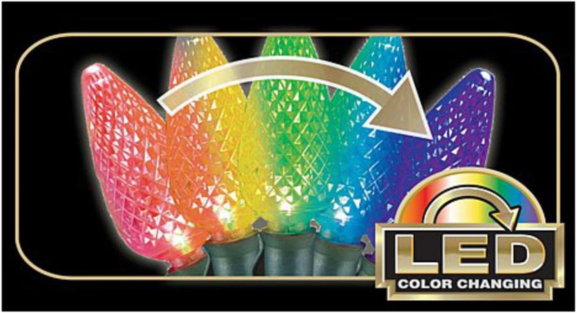 Amazon.com: Set of 25 Color Changing LED C9 Christmas Lights - Green ...