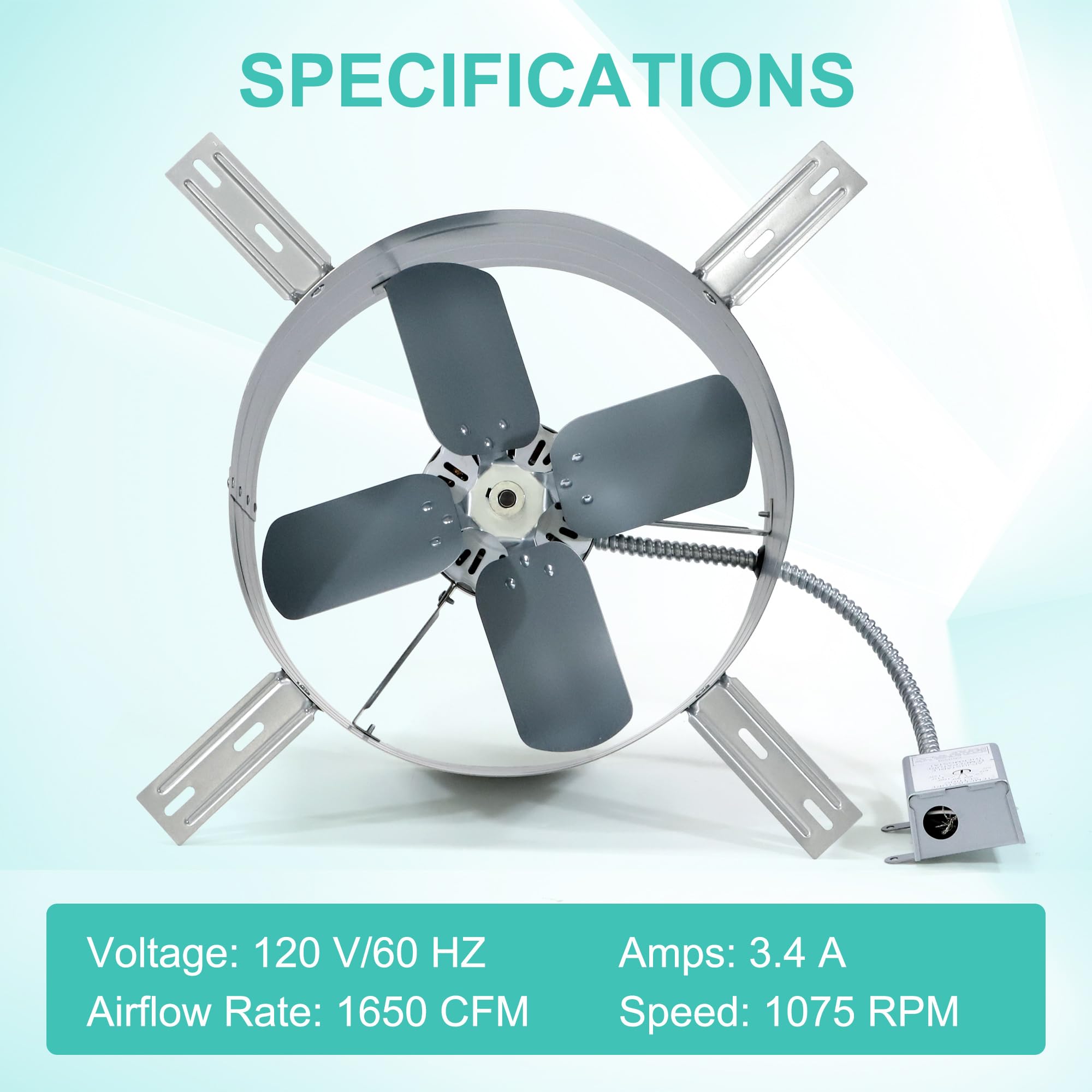 Snapklik.com : Hipoilk Gable Mount Power Attic Fan