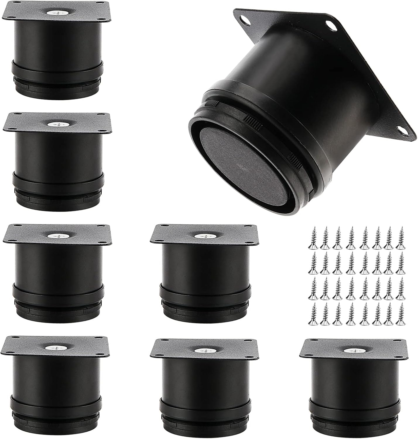 MUKCHAP 8 PCS 50mm Black Adjustable Furniture Legs, 2 Inch Adjustable ...