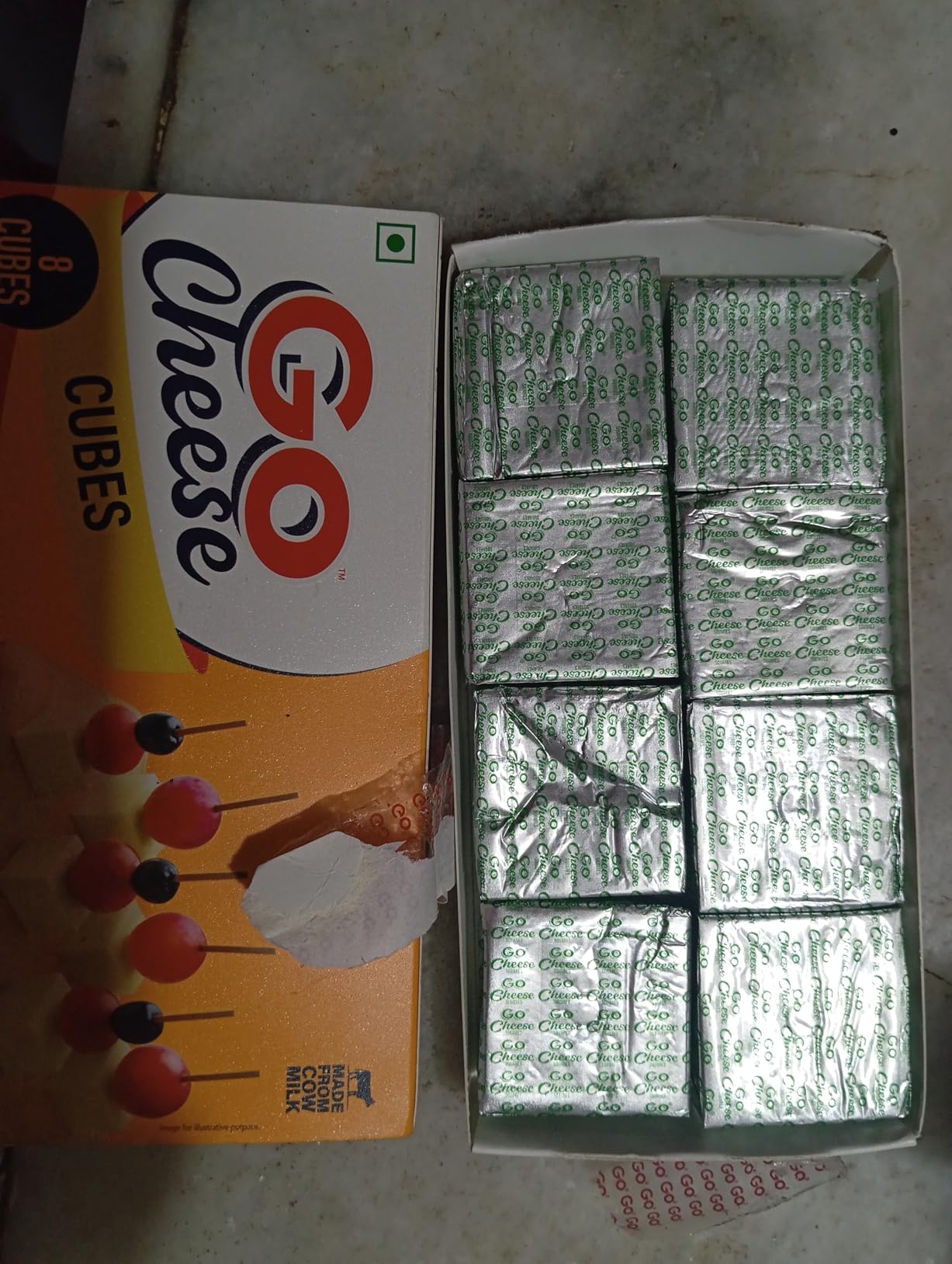 Go Cheese Processed Squares /Cubes Cheddar Cheese 200 g : Amazon.in ...