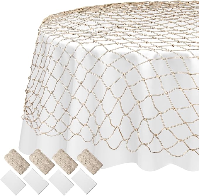Amazon.com: Irenare 8 Pack Fish Net Decorative and Tablecloth Set Party ...