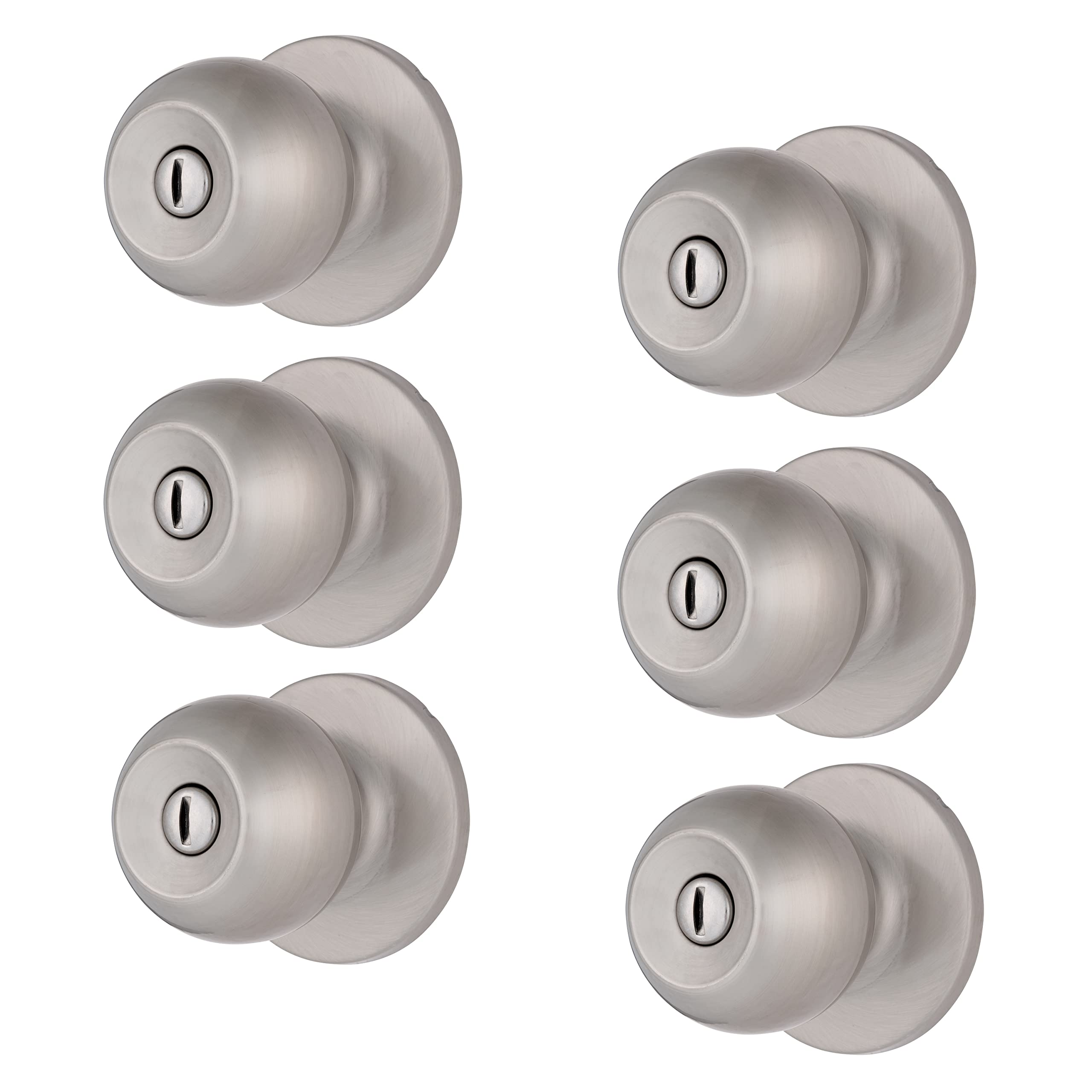 Snapklik.com : BRINKS Transitional Privacy Door Knob - Satin Nickel Interior Door Lock Set ...