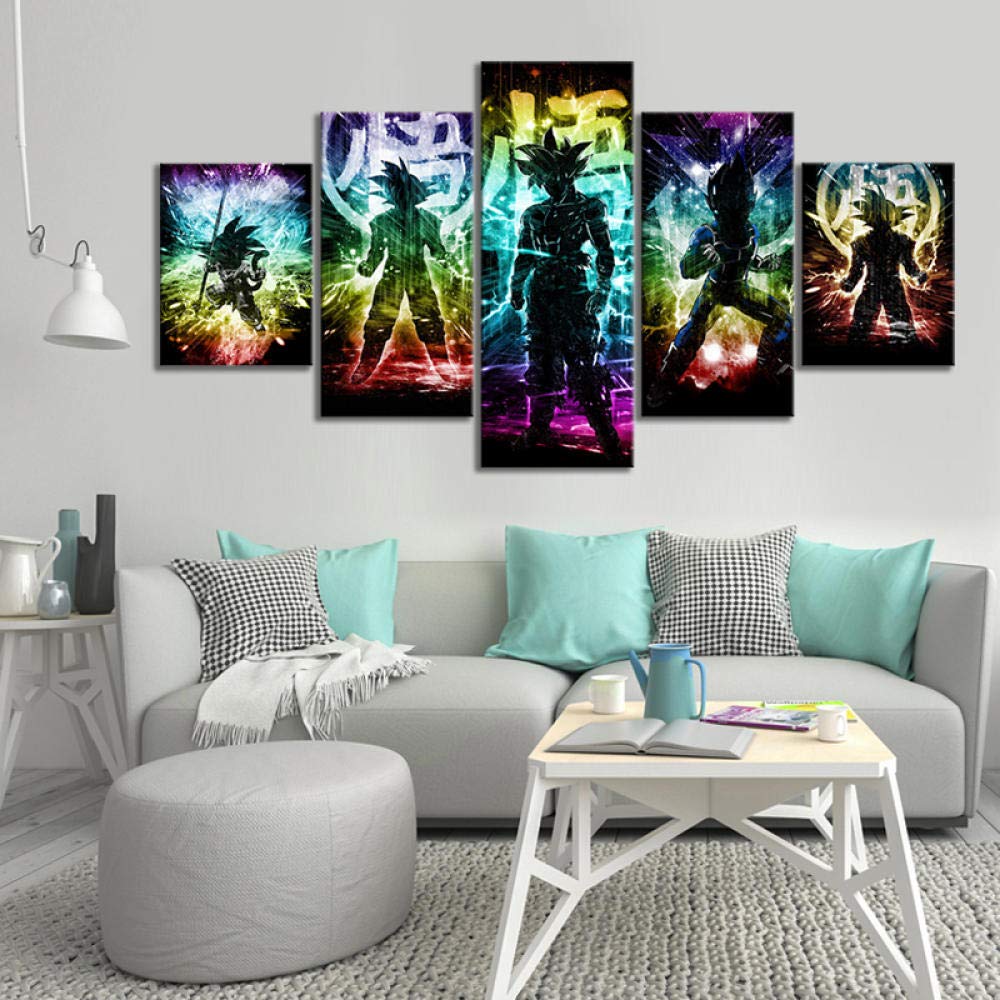Buy 5 Pieces of Cartoon Characters Anime Picture Goku Painting Cartoon ...