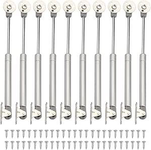 GENHAKON - 10 bisagras de gabinete de soporte hidráulico de 10 pulgadas y 100 N, bisagra de ...