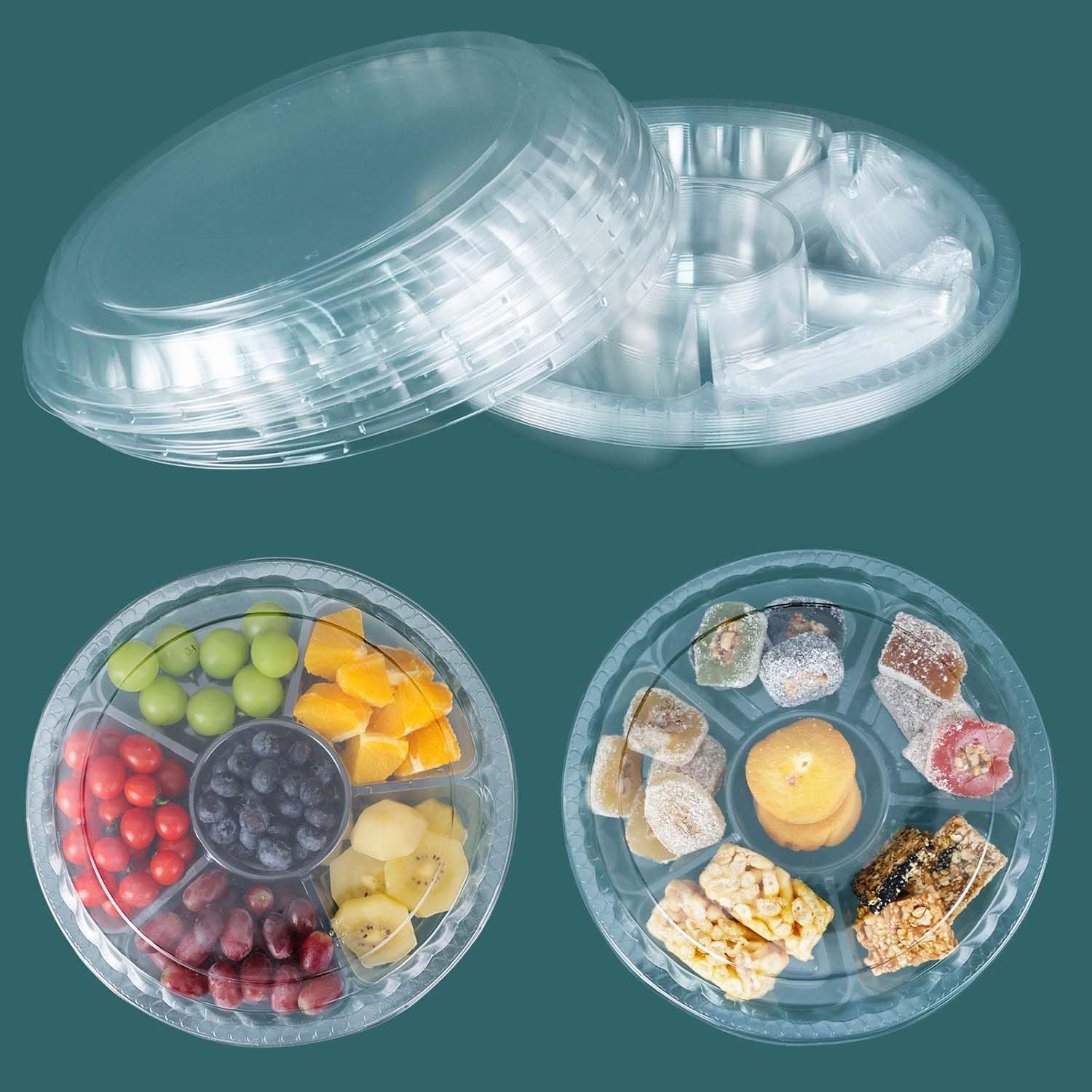 Amazon.com | ARTOST 12 Pack Round Appetizer Serving Trays With Lids ...