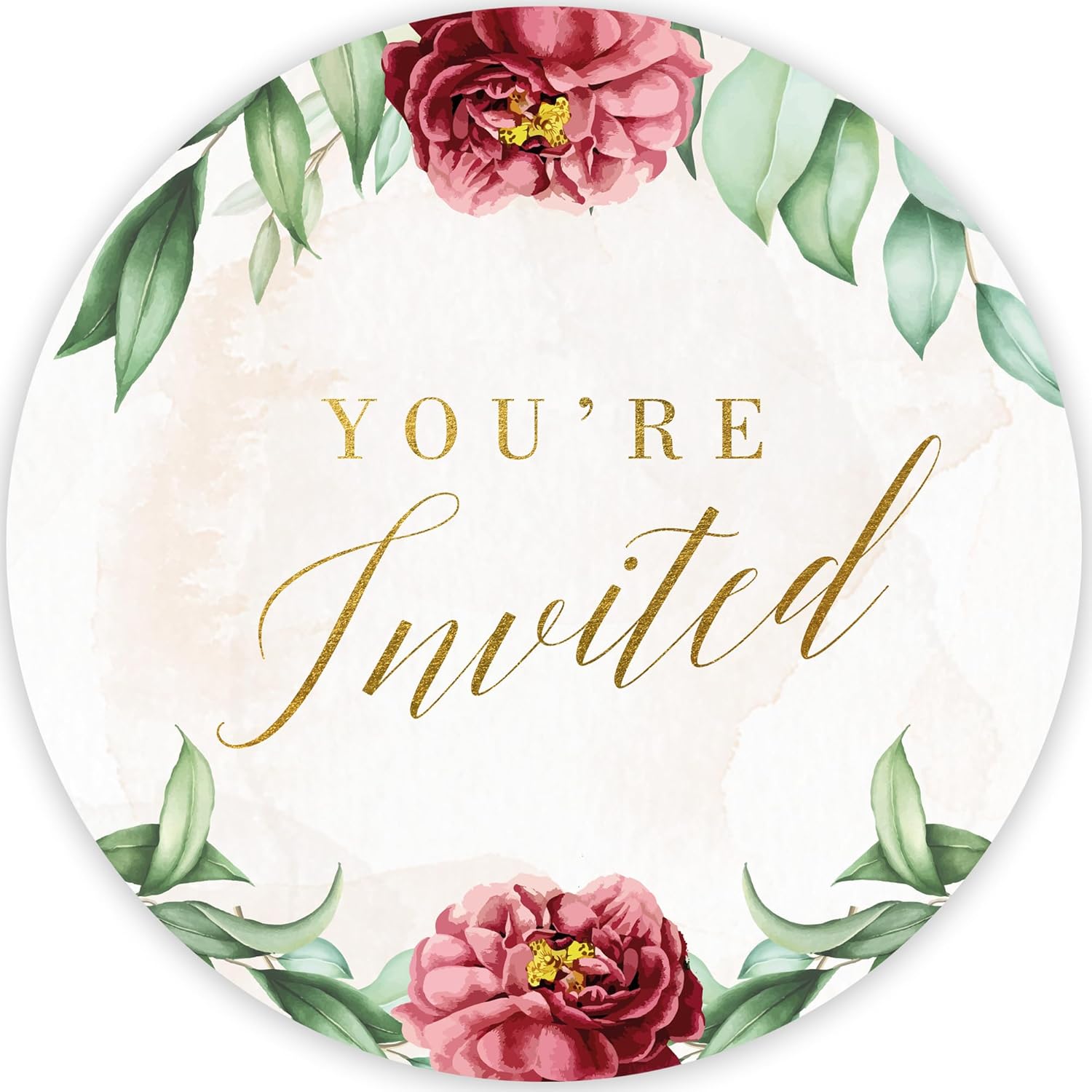 Amazon.com : Mobiusea Creation Red Floral Watercolor Wedding Invitation ...