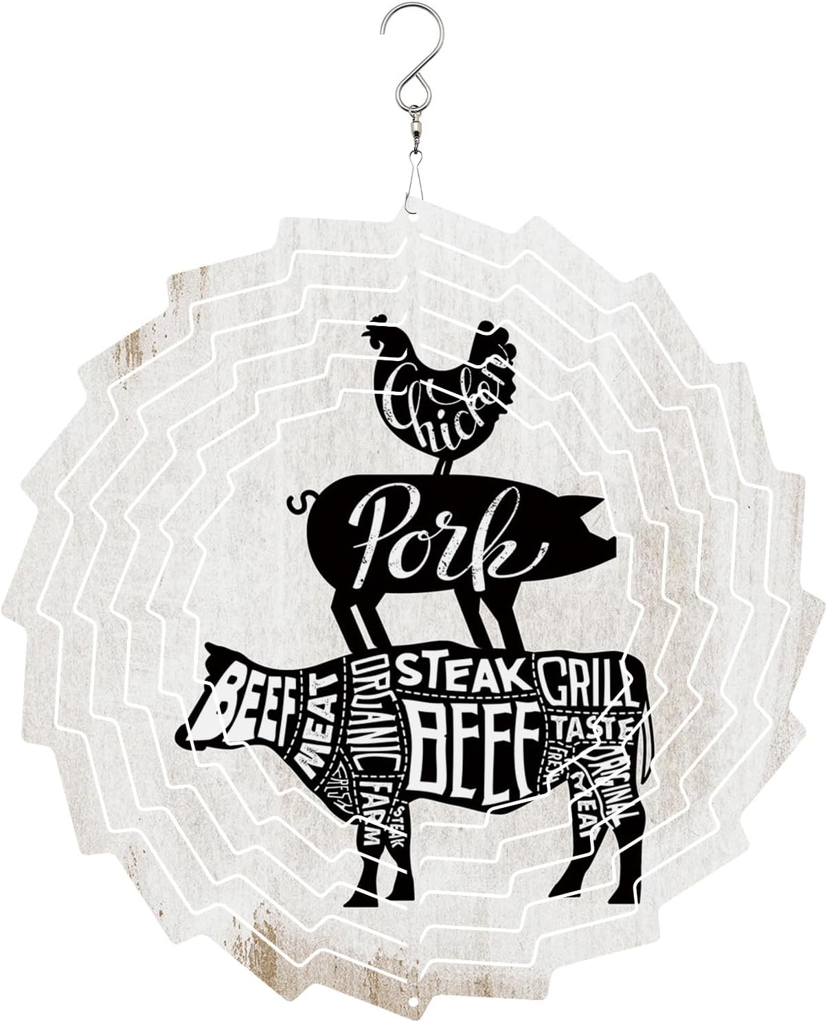 Amazon.com: Hanging Wind Spinners Outdoor Cow Pig Chicken Farmhouse ...