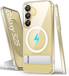 Amazon.com: SIXBOX Magnetic for Samsung Galaxy S25 Case, Built-in Kickstand [Non-Yellowing ...