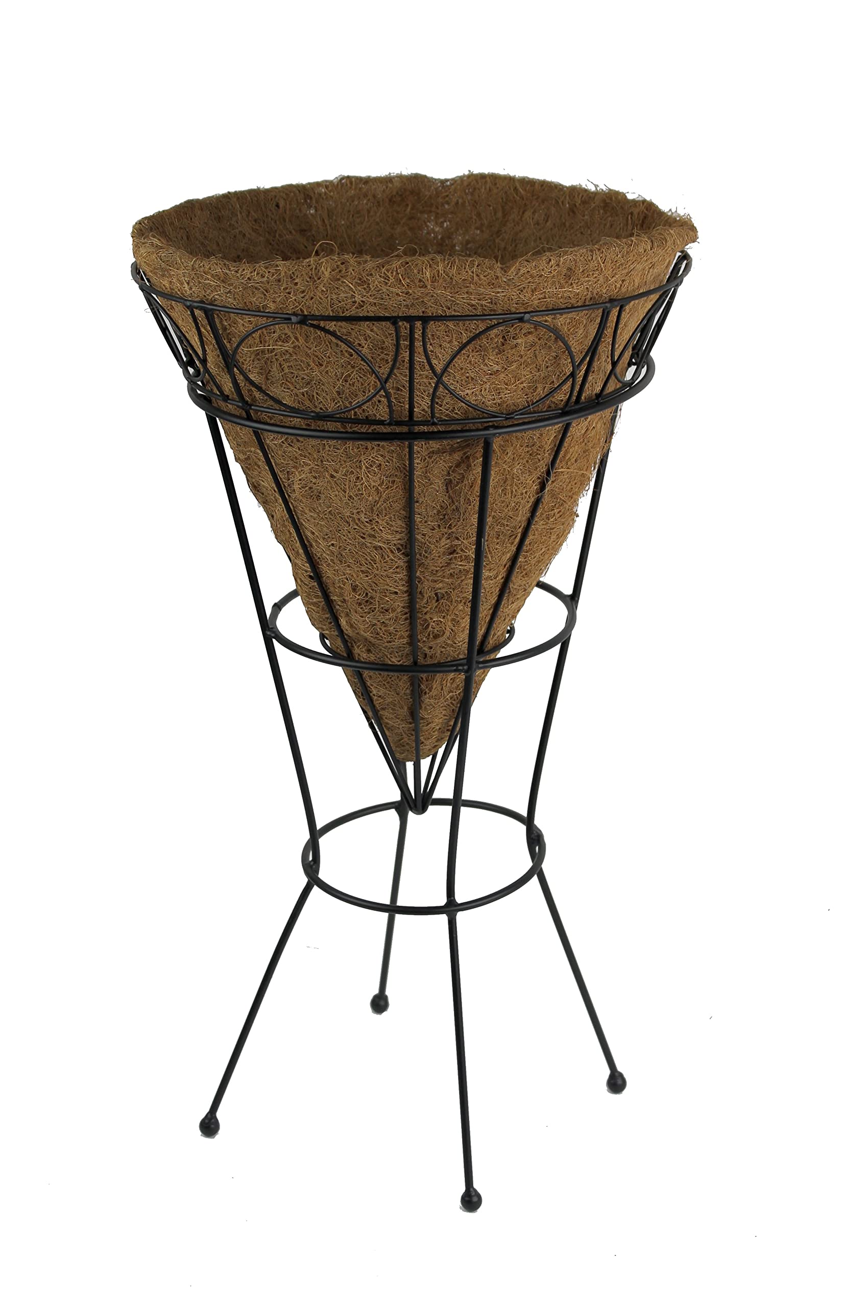 Buy SIAM EXPRESS Cone Shaped Jardiniere er Coco Liner Raised Metal ...