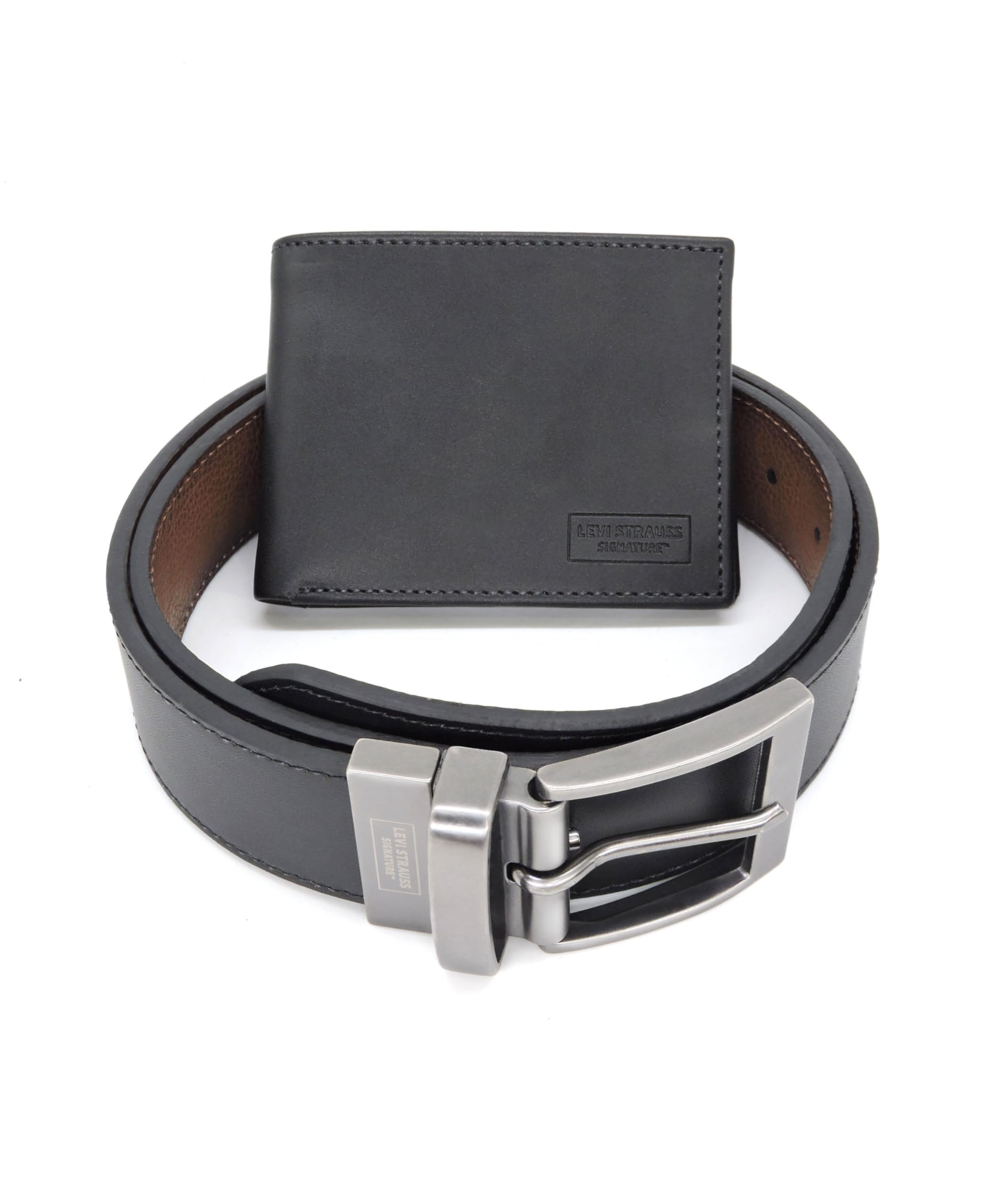 Amazon.com: Levi Strauss Signature Reversible Leather Belt & Wallet for ...