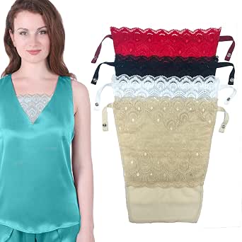 4 Pcs Lady Clip-on Mock Camisole Bra Insert Overlay Vest Lady Lace Anti ...