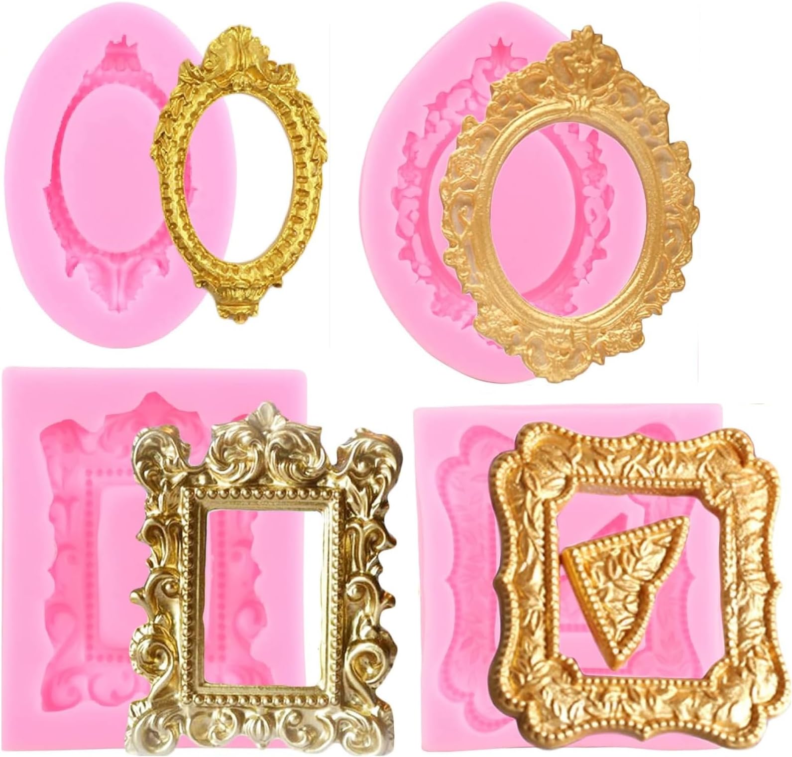 Amazon.com: Photo Frame Fondant Mold Picture Frames Silicone Molds ...