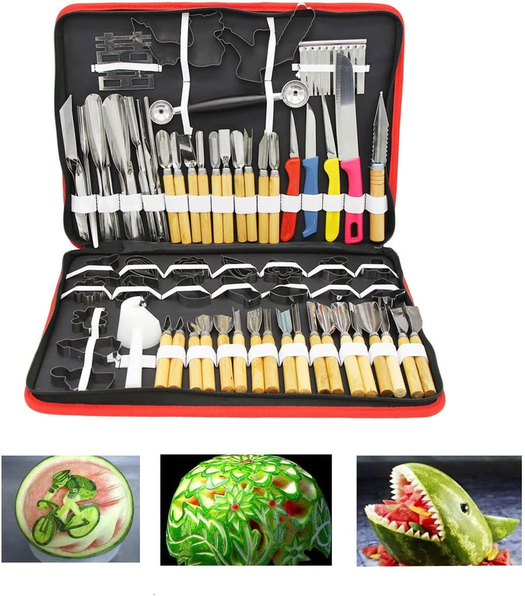 80PCS Portable Culinary Carving Chiseling Tools Kit Food Vegetable ...