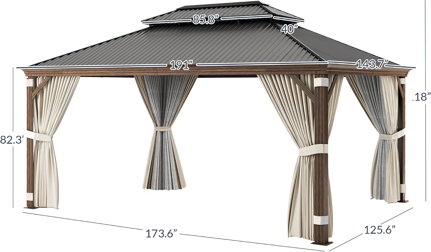 BELLEZE 12 x 16ft Hardtop Gazebo, Widen Pole Outdoor Bahrain | Ubuy