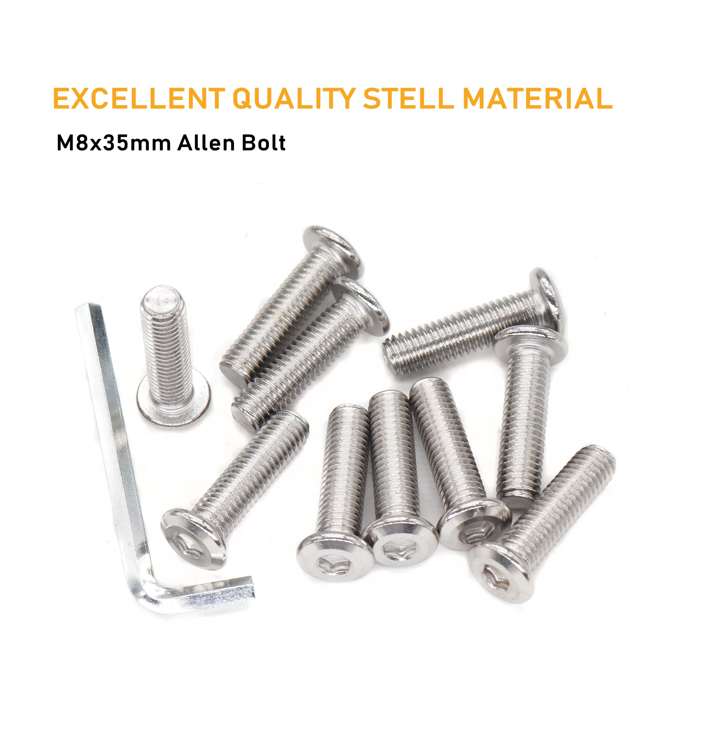 Snapklik.com : binifiMux 10pcs M8 X 35mm Rivet Countersunk Socket Cap ...