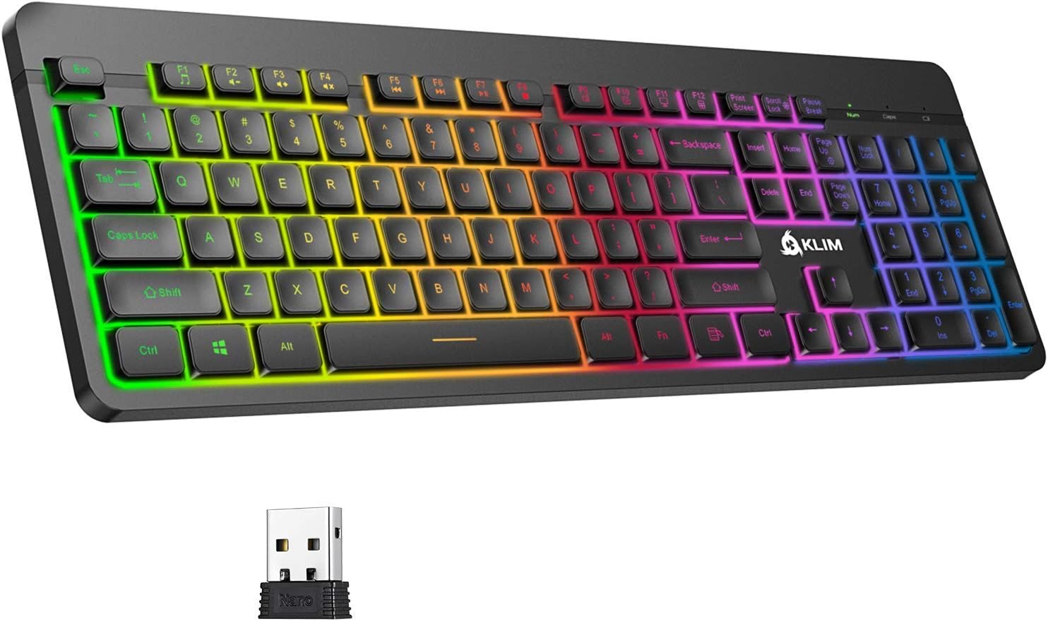 KLIM Chroma Wireless Gaming Keyboard RGB New - Long-Lasting ...