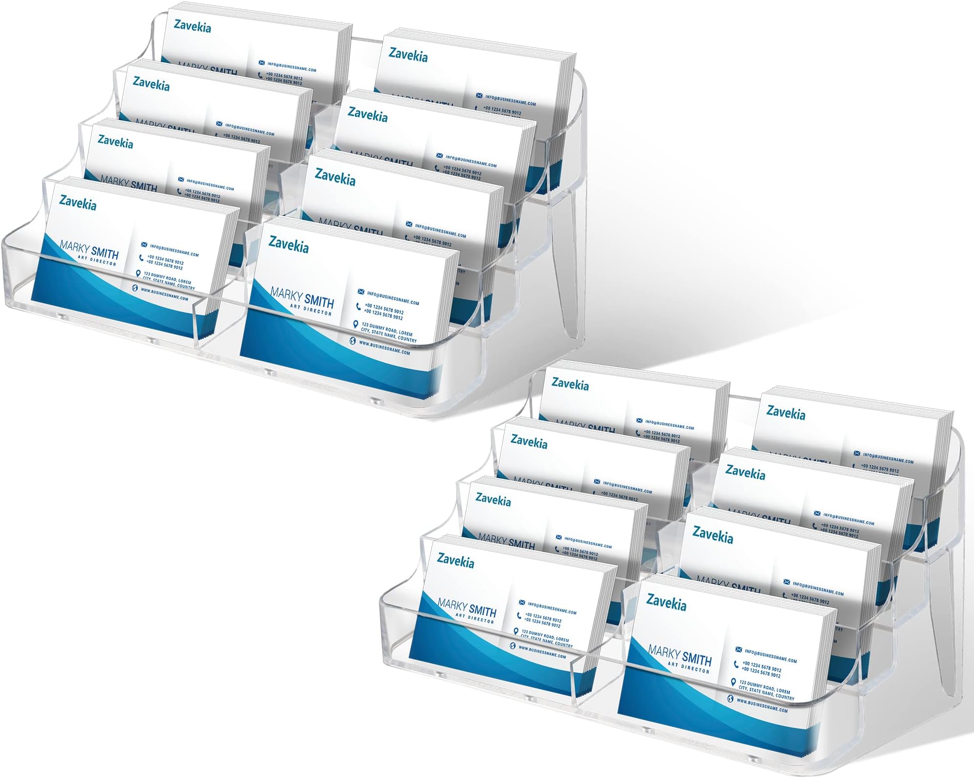 Amazon.com : zavekia 2 Pack Business Card Holder, 8 Pocket Acrylic ...