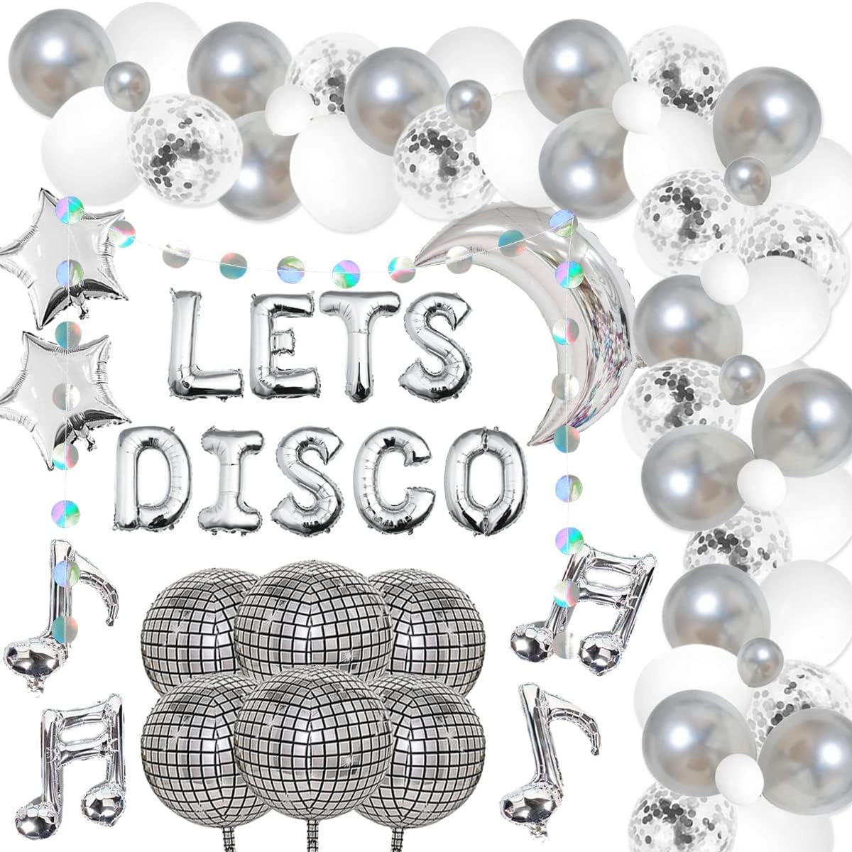 Amazon.com: 80 Packs Disco Party Balloons Kit for Retro Disco Fever ...