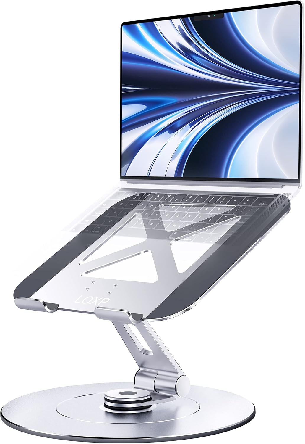 Buy LOXP Aluminum Swivel Laptop Stand for Desk,360 Rotating Laptop ...
