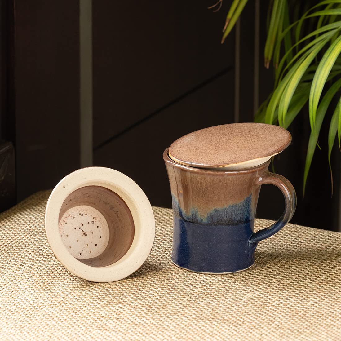 ExclusiveLane Ceramic Green Tea Infuser Mug Cup Chai Glass Coffee Mug ...