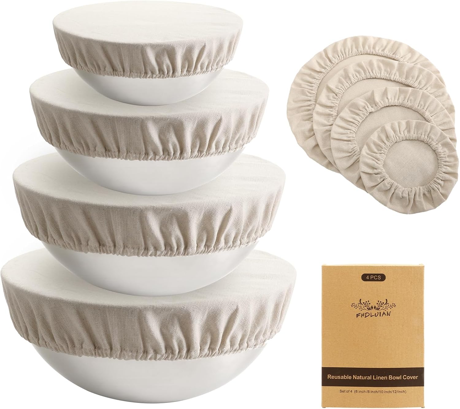 Amazon.com: FHDLUIAN Reusable Bowl Covers for Bread Proofing,Natural ...