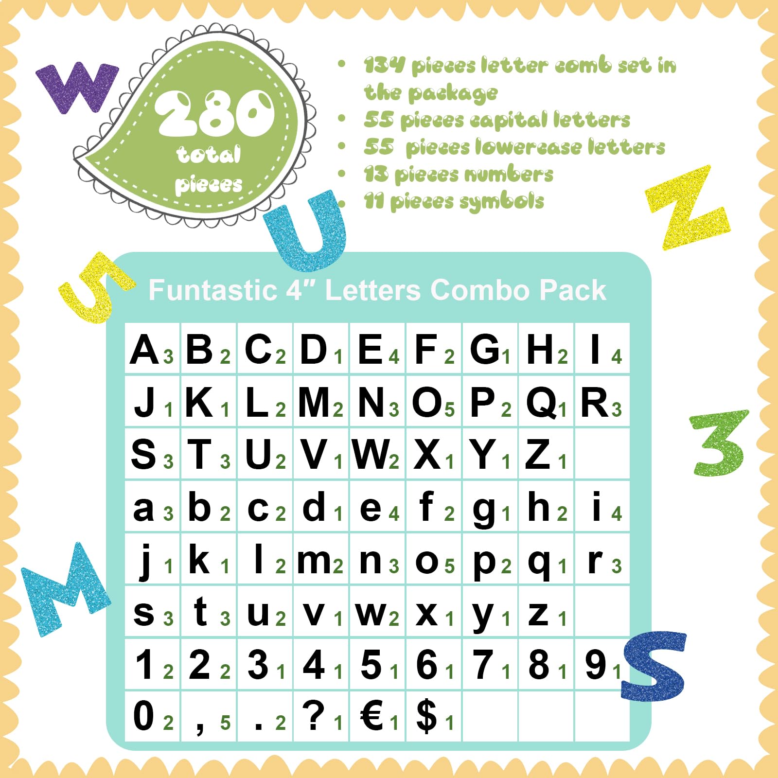 Snapklik.com : Tenare 134 Pieces 5 Inch Bulletin Board Letters Alphabet ...