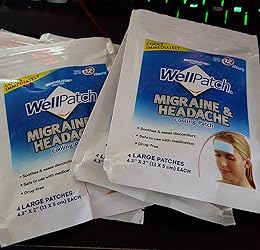 Amazon.com: WellPatch Cooling Headache Pads, Migraine, 4 Large Patches ...