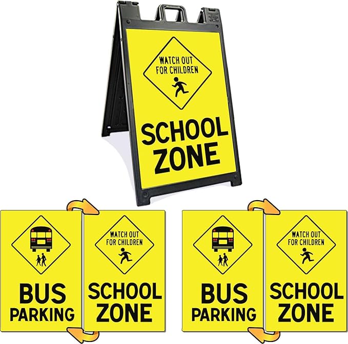 Amazon.com : Black Signicade Deluxe with 2 Bus/School-Zone Signs ...